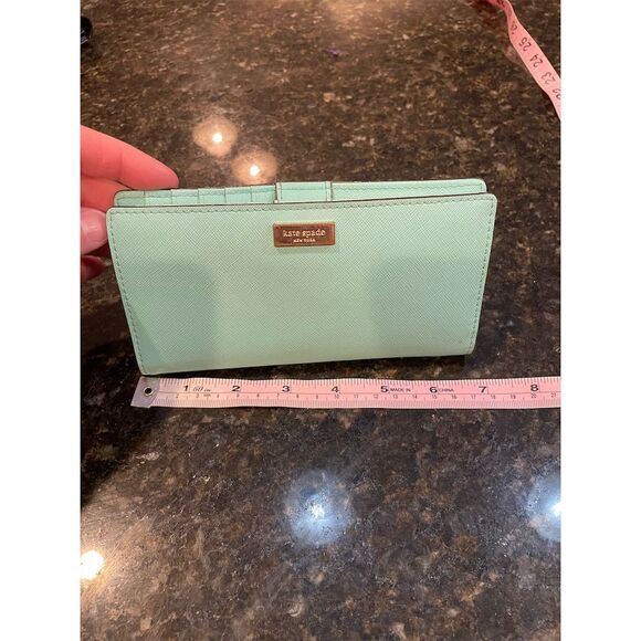kate spade | Bags | Kate Spade Womens Ziparound Wallet Mint Green ...
